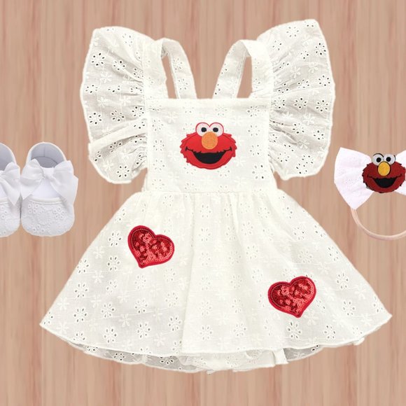 boutique | One Pieces | Elmo Dress Birthday Romper Dress Clothes Sesame ...